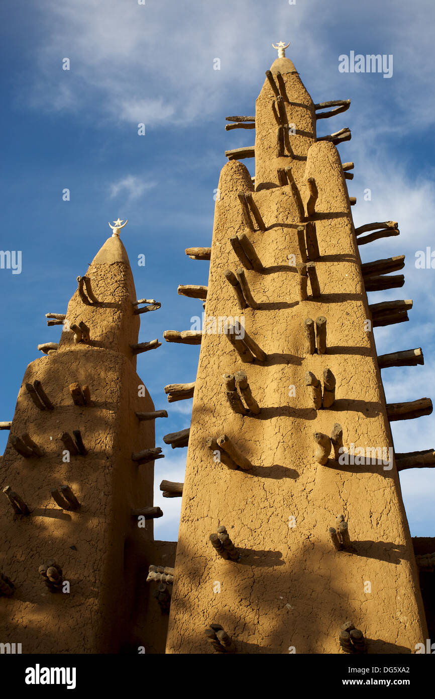 Mosque in the Dogons Land on the Cliff of Bandiagara in Mali, organic ...