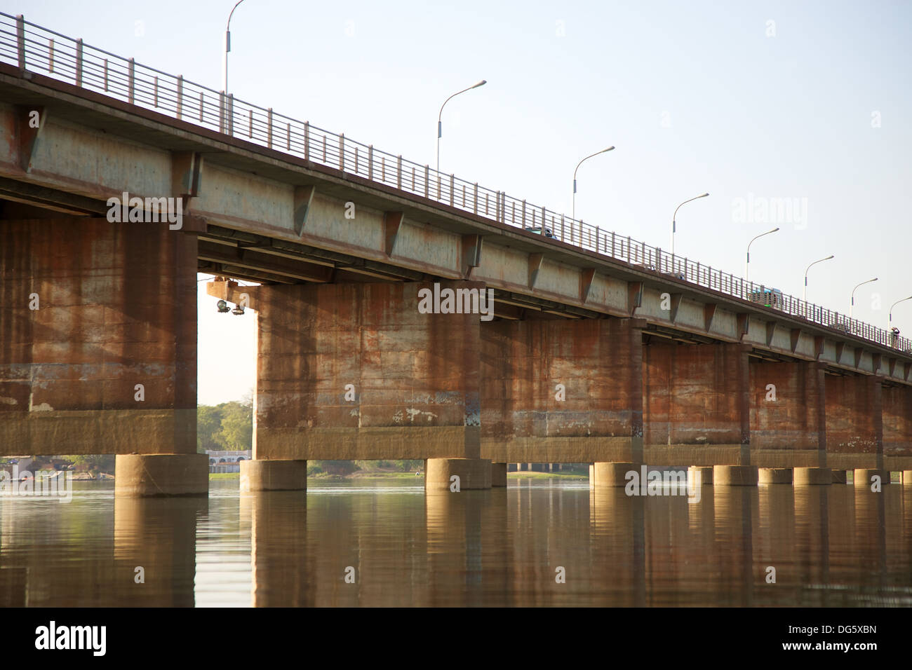 Pont des martyrs Bridge in Bamako - On the river the Niger with a ...