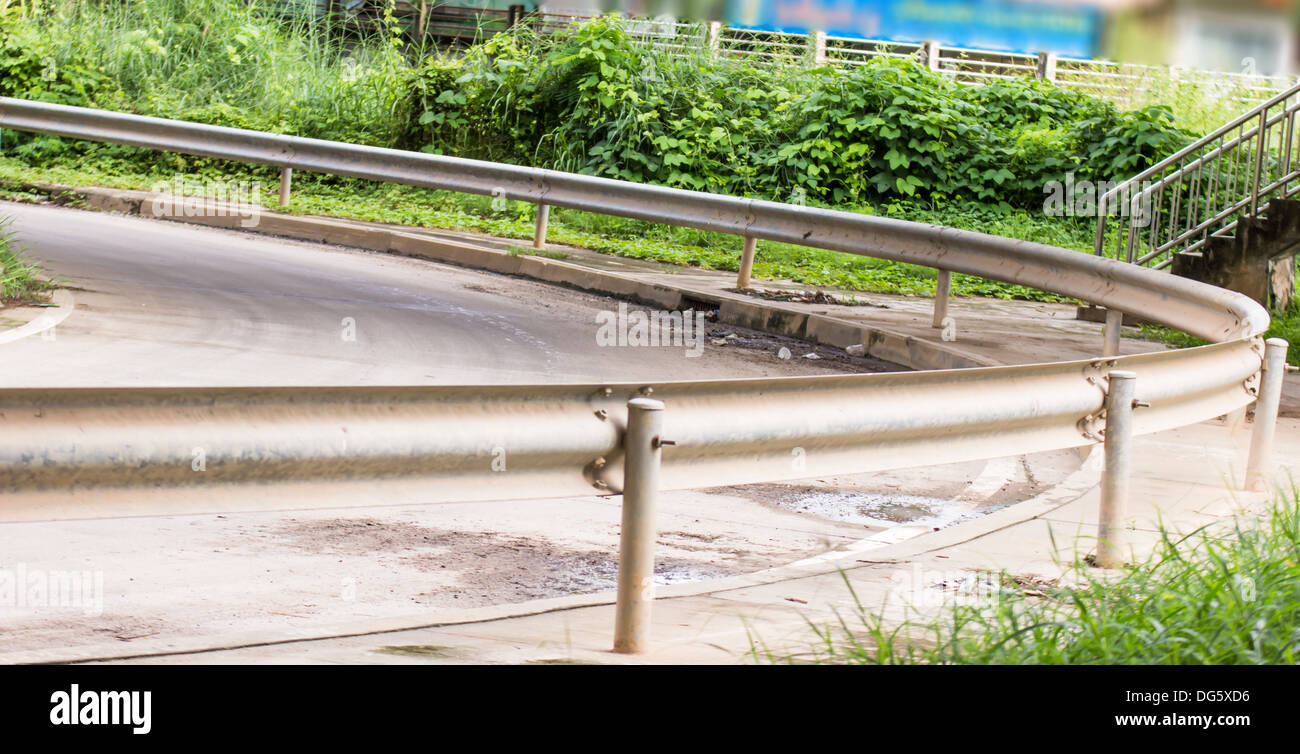 Curved road barrier ,Curved road safety, Barrier systems Stock Photo ...