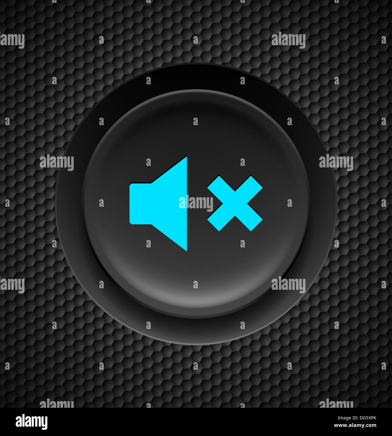 Black button with blue mute sign on carbon background Stock Photo - Alamy