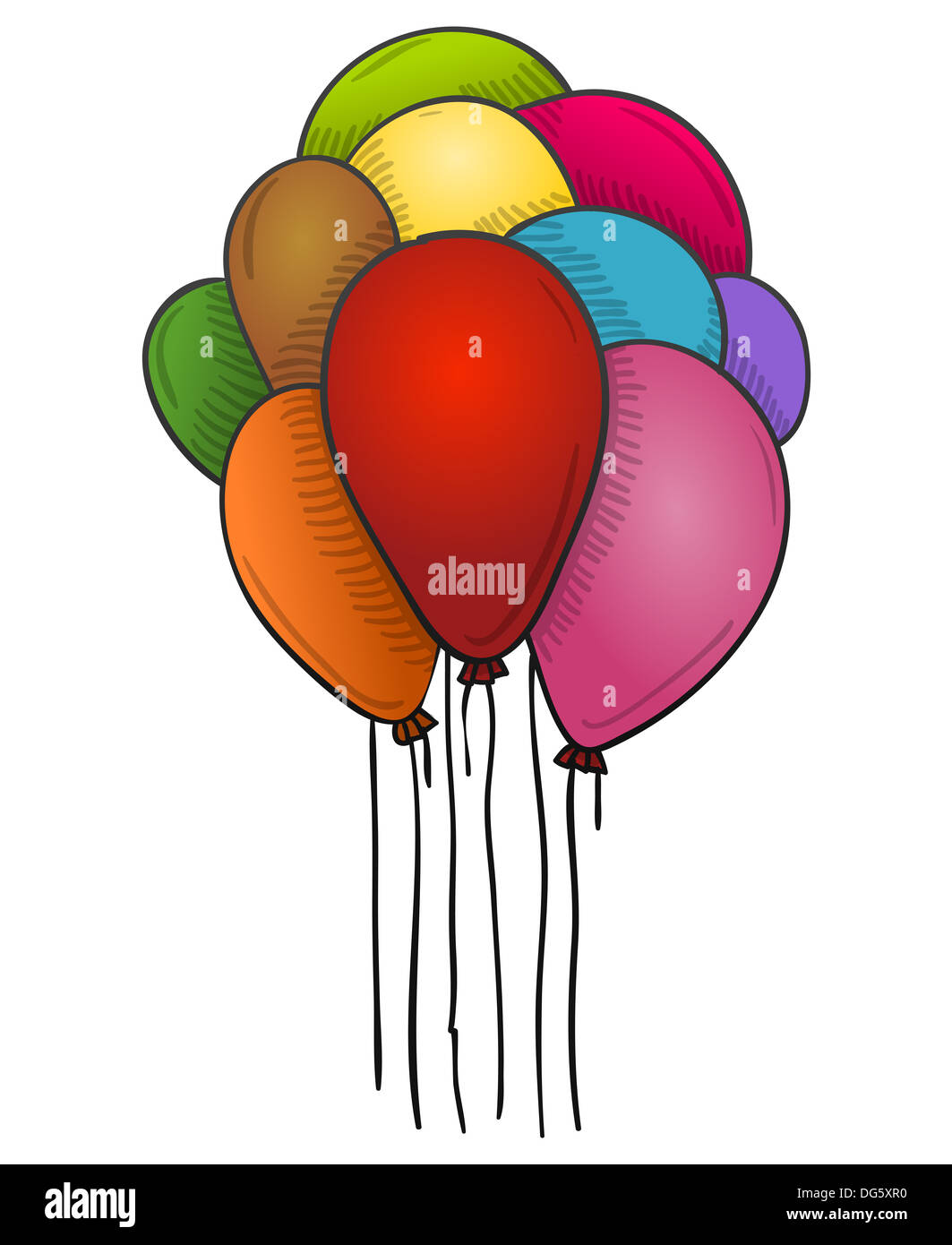 Cartoon illustration floating balloon fly Cut Out Stock Images ...