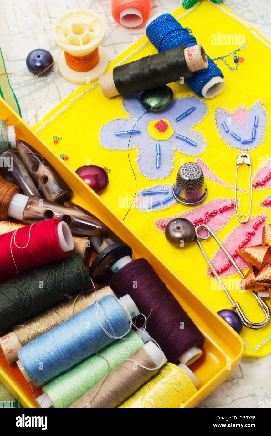 handmade and instruments of repairman clothing Stock Photo - Alamy