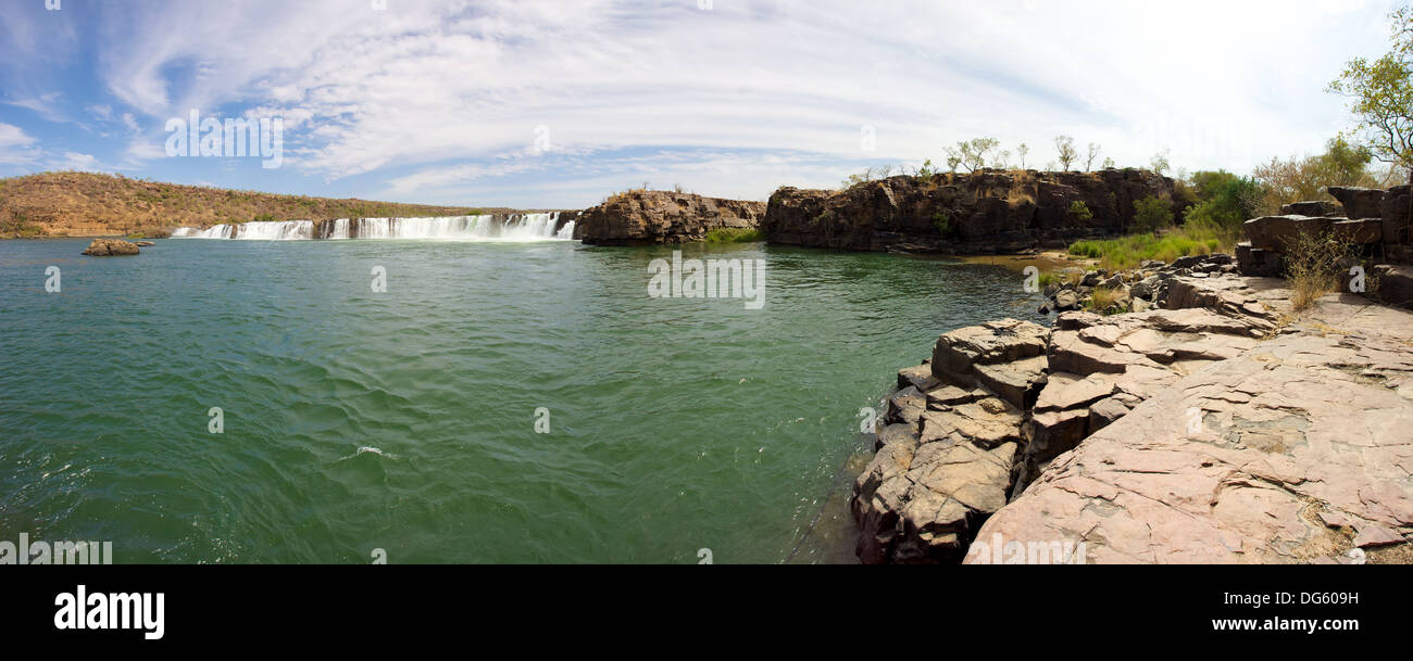 View of the The Gouina Falls or Chutes de Gouina which are on the ...