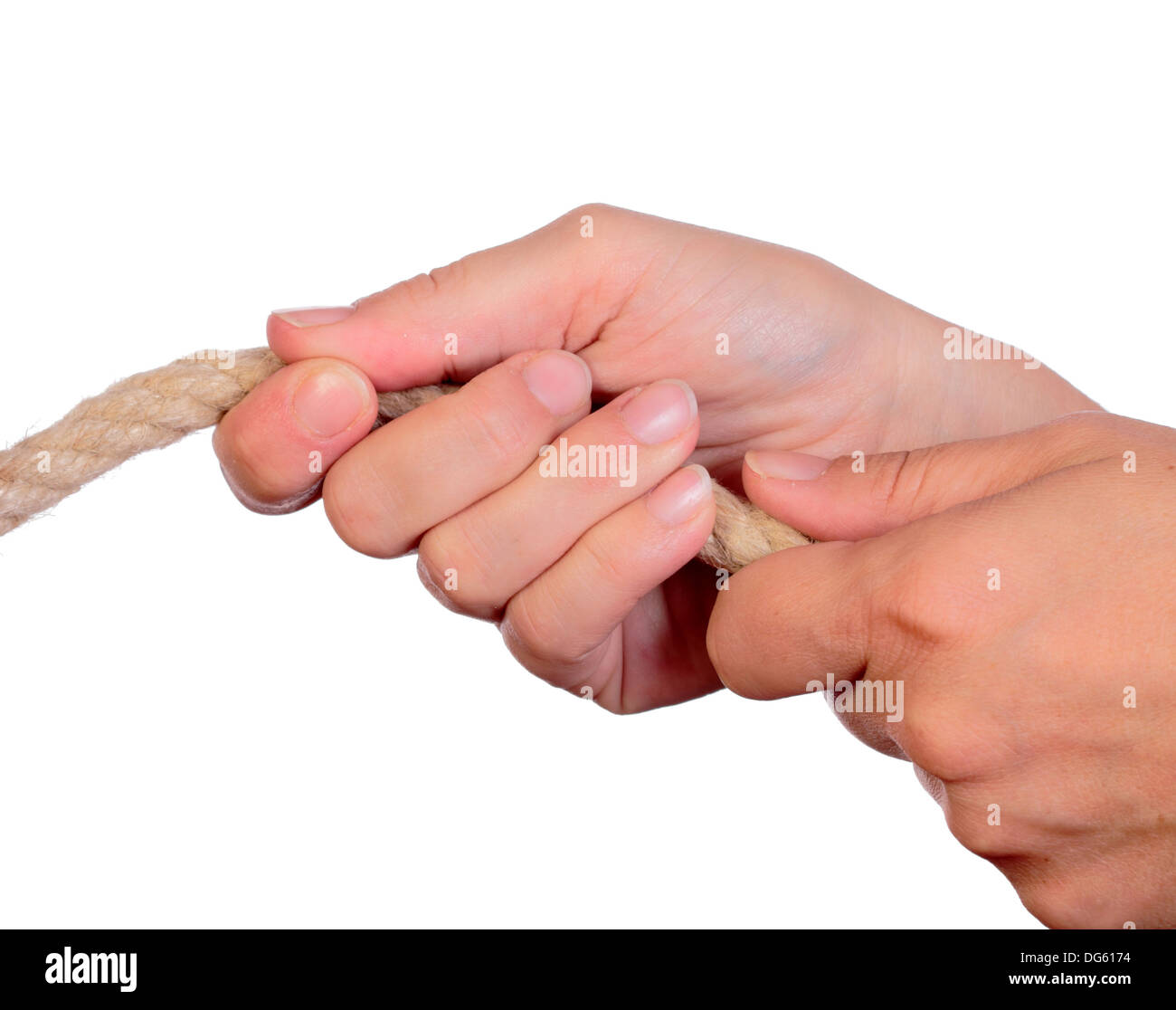 Hand gripping rope hi-res stock photography and images - Alamy