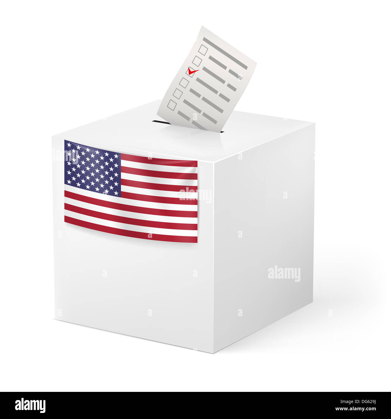 Election in United States of America: ballot box with voicing paper ...