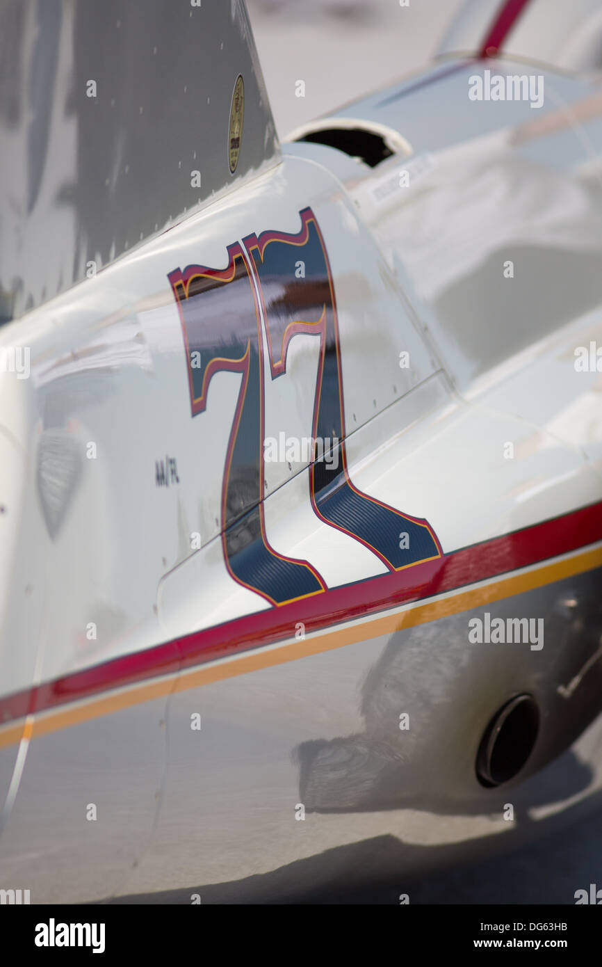 Detail view of an unidentified racing car with number 77 during the ...