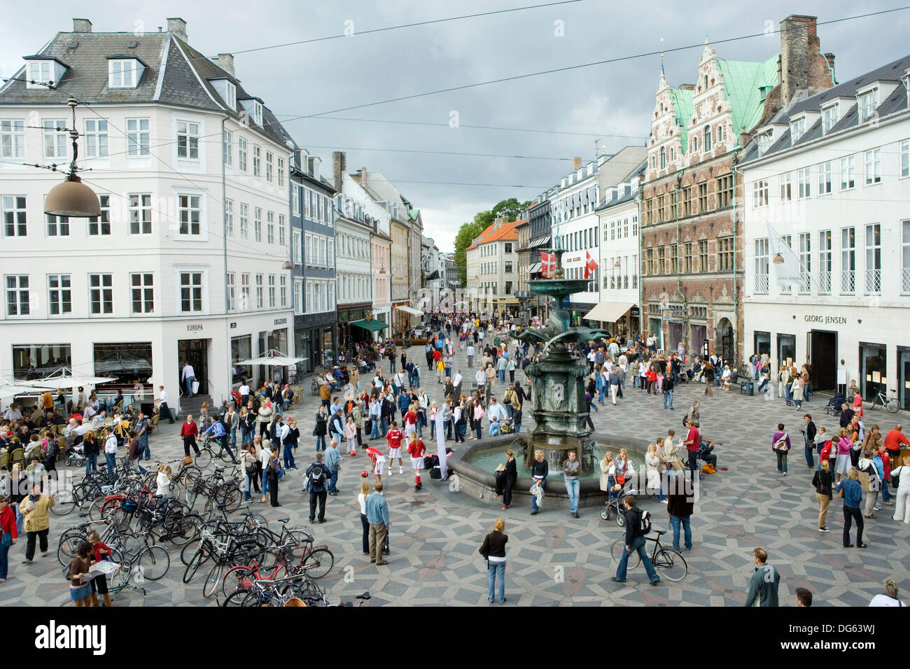 Denmark copenhagen stroget main shopping street hi-res stock ...