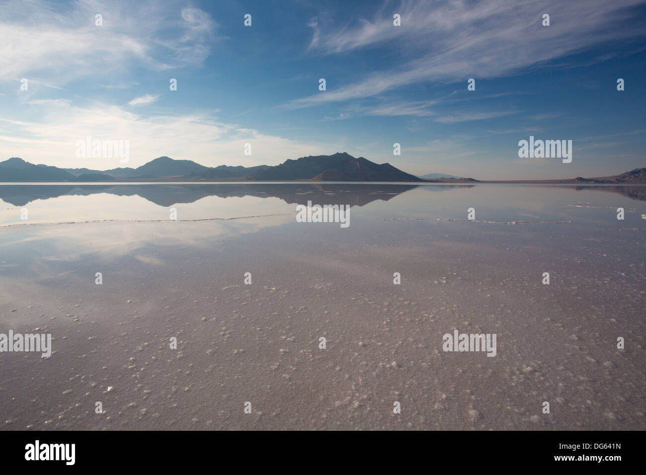 Bonneville Salt Flats International Speedway. Mystical reflection of ...