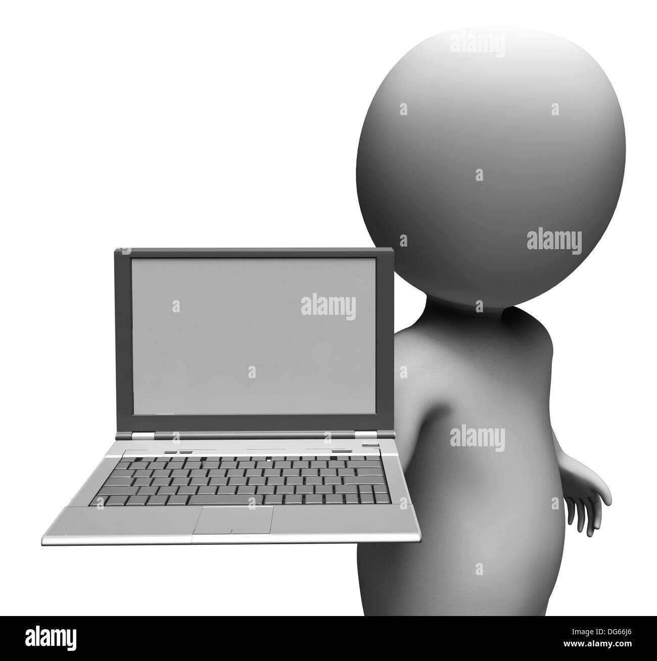 Pc Computer With Blank Space Showing Surfing Internet Online Stock ...