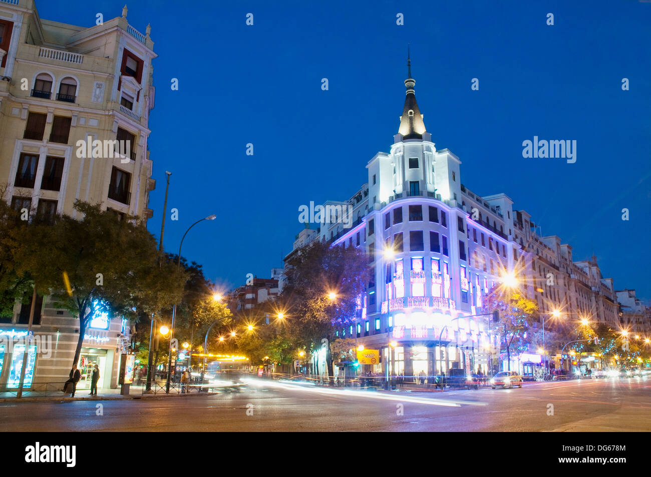 Goya street, night view Madrid, Spain Stock Photo - Alamy