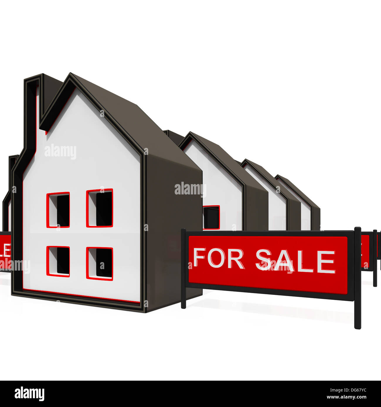 For Sale Sign On House Shows Selling Property Stock Photo - Alamy