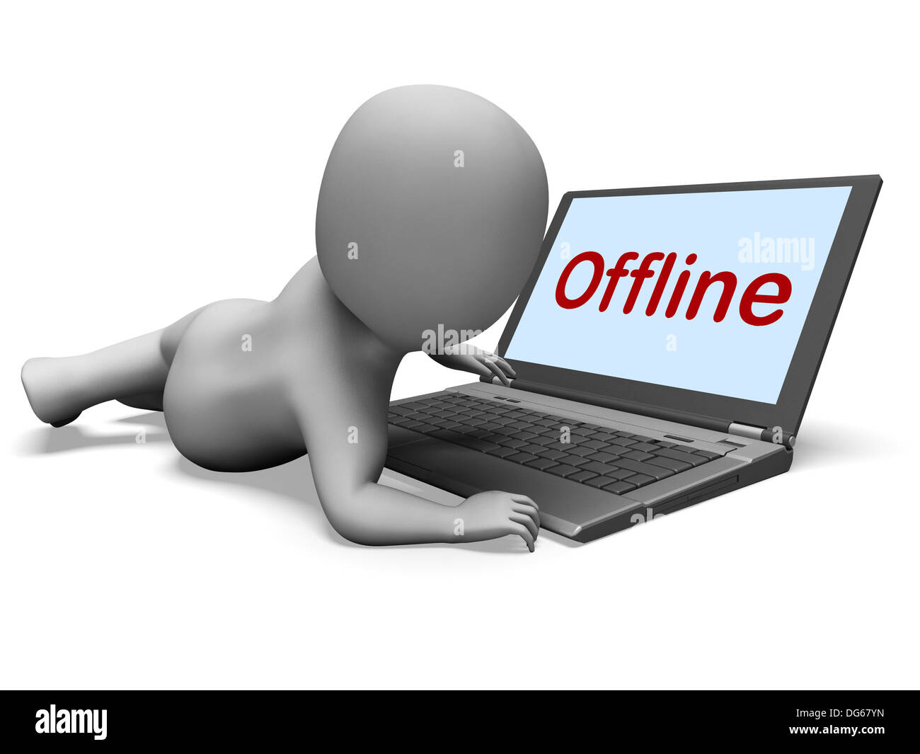 Offline Character Laptop Showing Www Communication Status Disconnected ...