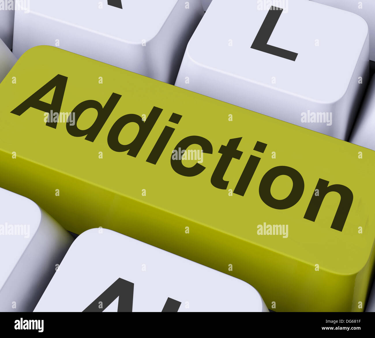 Addiction Key On Keyboard Meaning Vulnerability Or Obsession Stock ...