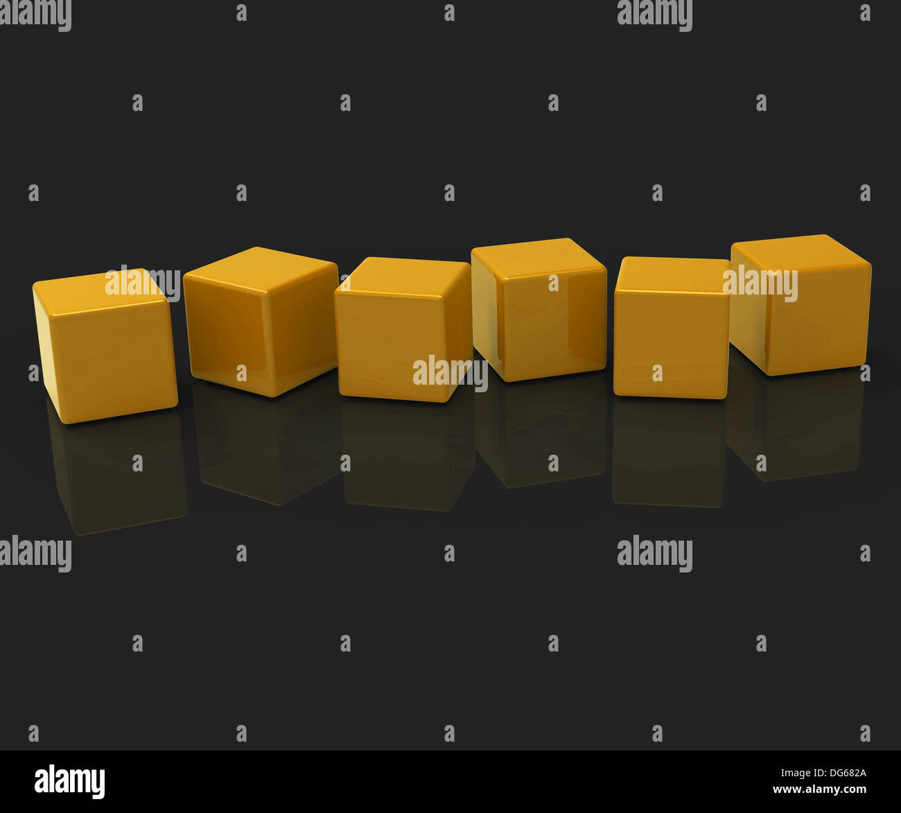 Six Blank Blocks Showing Copyspace For 6 Letter Word Stock Photo - Alamy