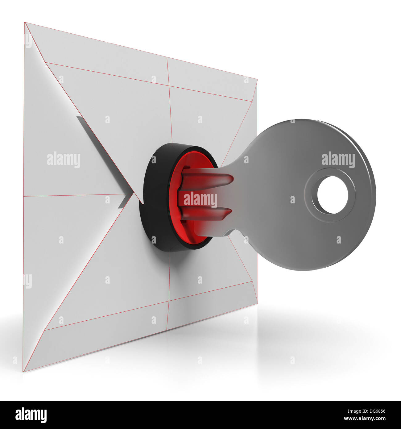 Envelope And Key Shows Safe And Secure Email Stock Photo - Alamy