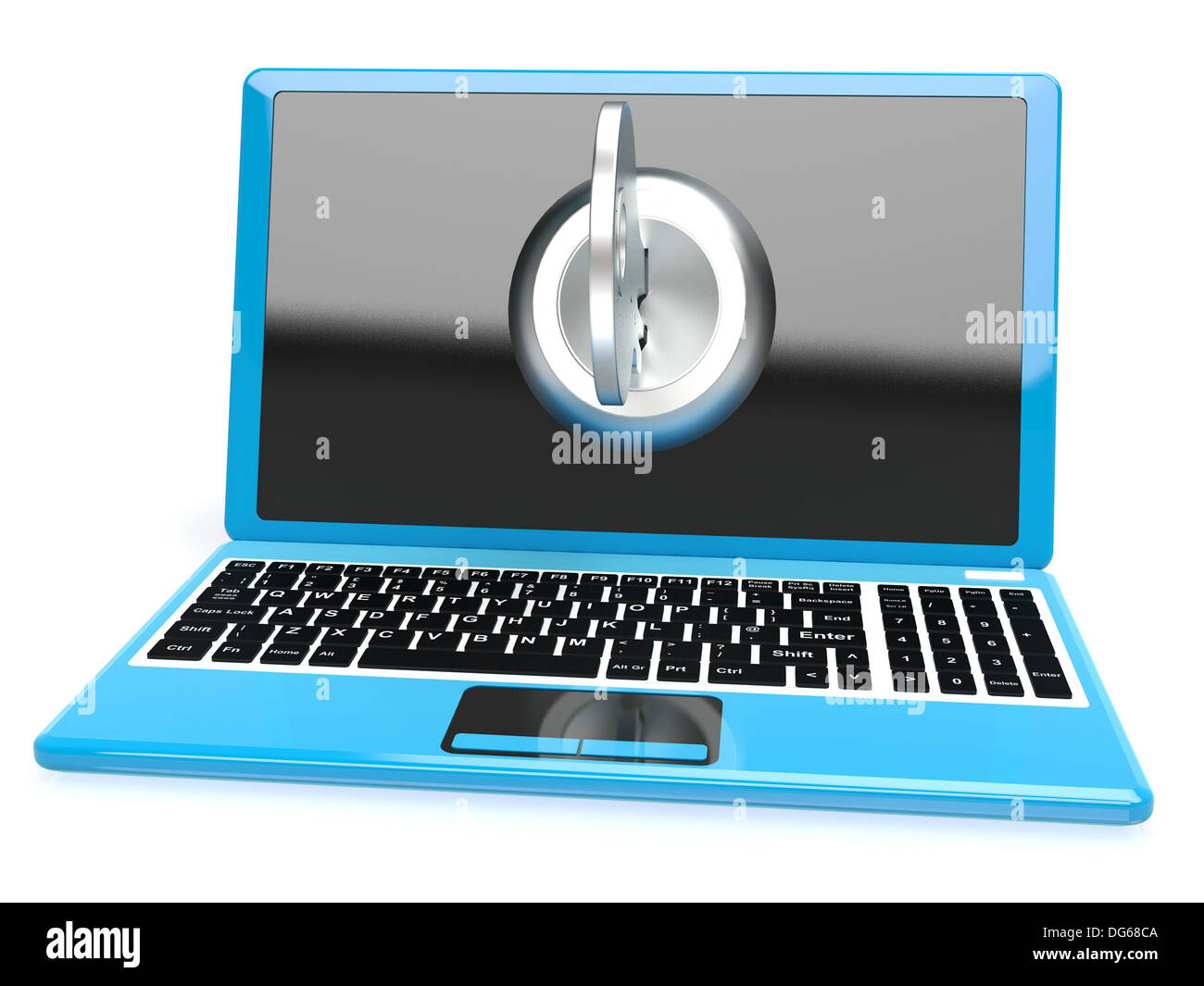 Key On Computer Showing Privacy Password Or Unlocking Stock Photo - Alamy