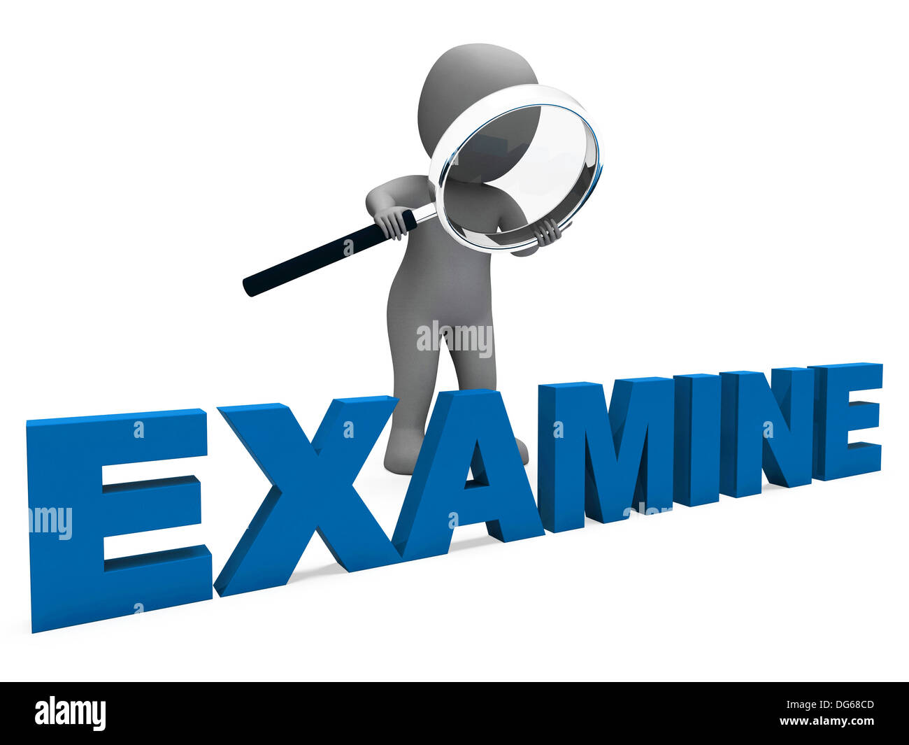 Examine Character Showing Examination Examining And Scrutiny Stock ...