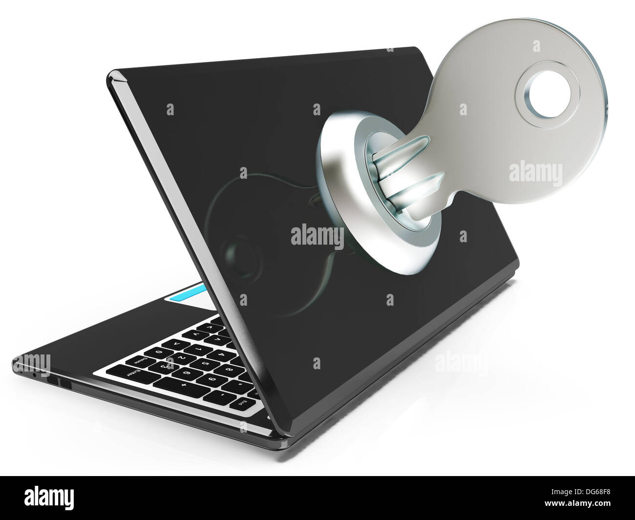 Key On Computer Showing Secured Password Or Unlocking Stock Photo - Alamy