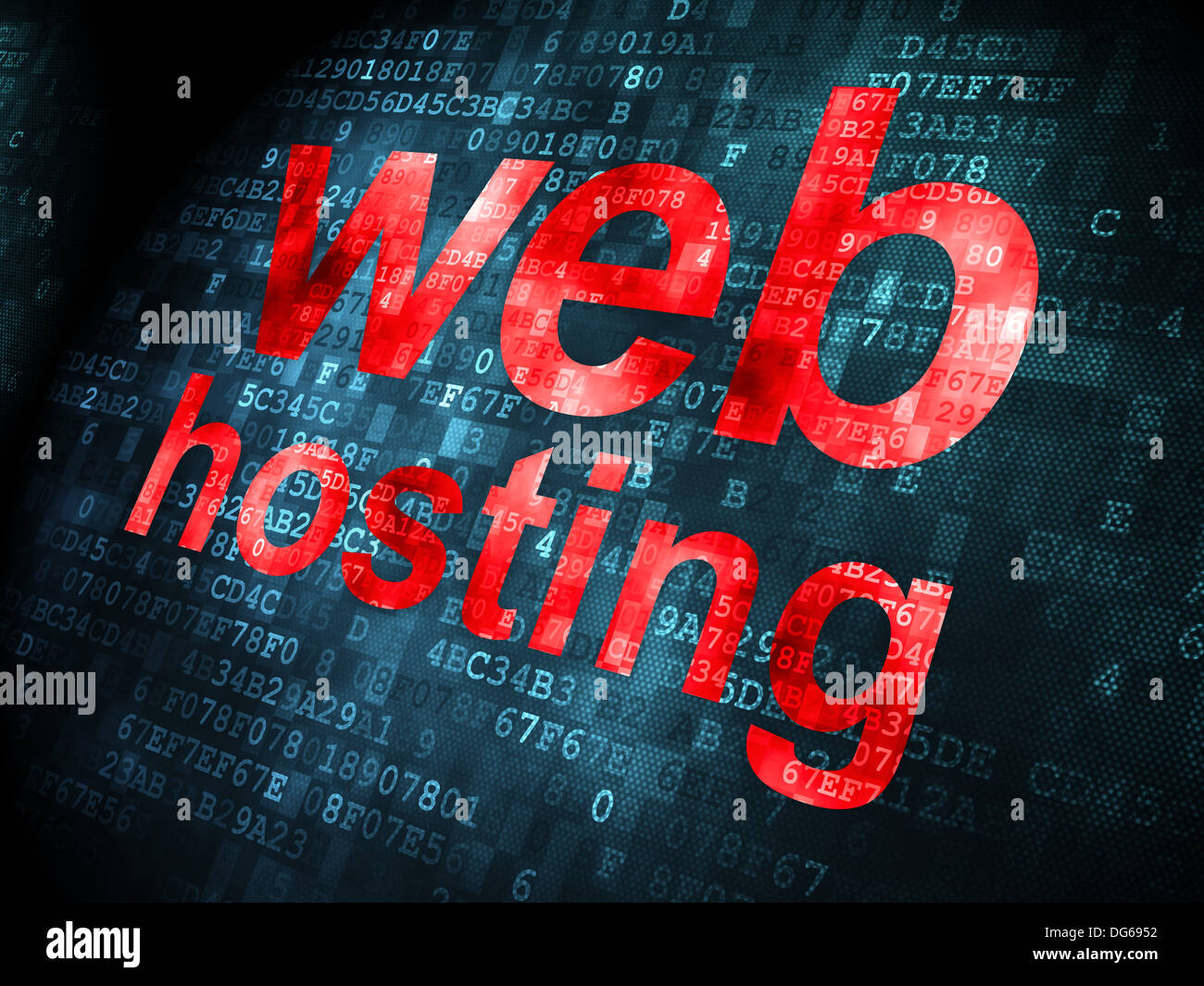 SEO web development concept: Web Hosting on digital background Stock Photo - Alamy