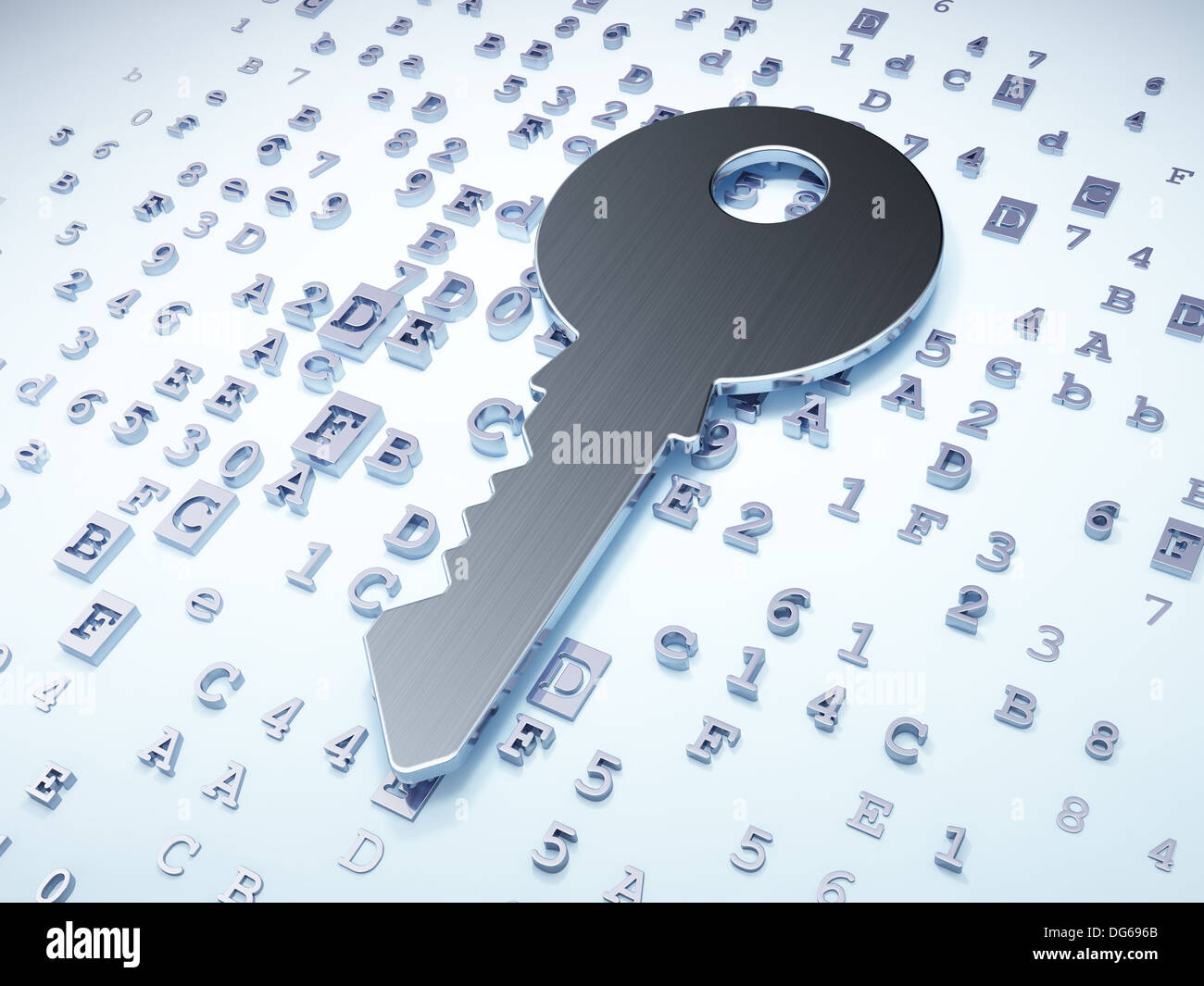 Privacy concept: Silver Key on digital background Stock Photo - Alamy