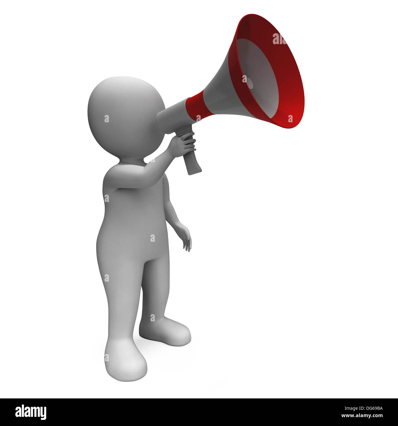 Loud Hailer Character Showing Broadcasting Proclaim And Megaphone Stock ...