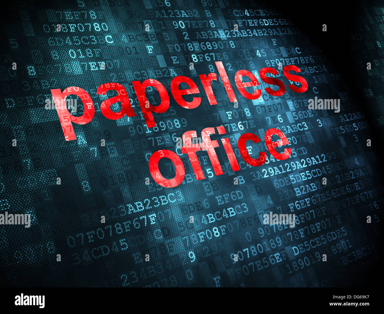 Business concept: Paperless Office on digital background Stock Photo ...