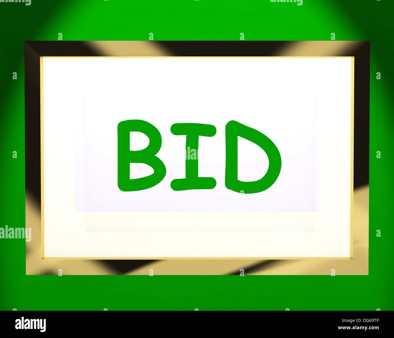 Bid On Screen Showing Bidding Bidder Or Auction Stock Photo - Alamy