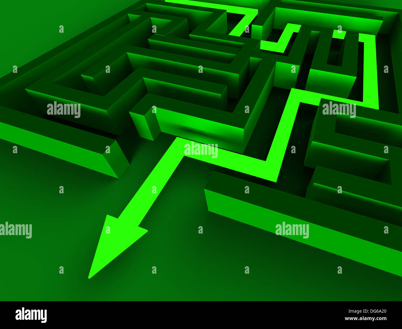 Exit Maze Showing Puzzle Way Out Strategy Stock Photo - Alamy