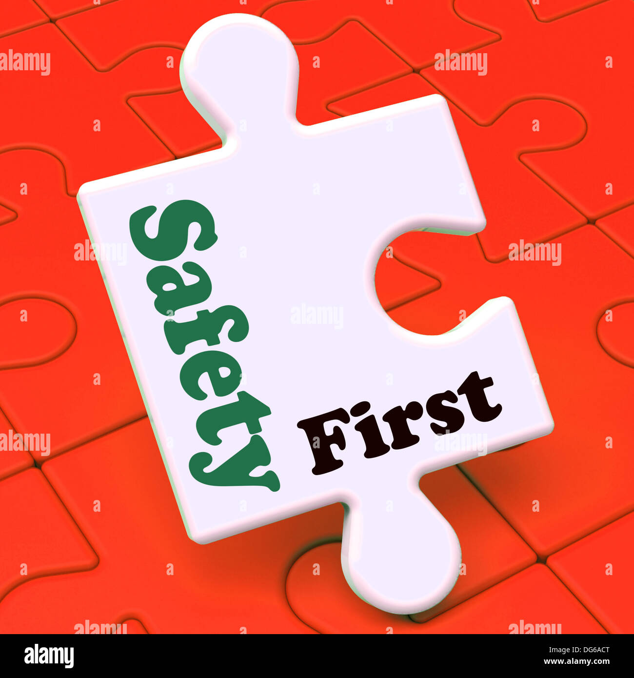 Safety First Puzzle Showing Caution Protection And Hazards Stock Photo ...