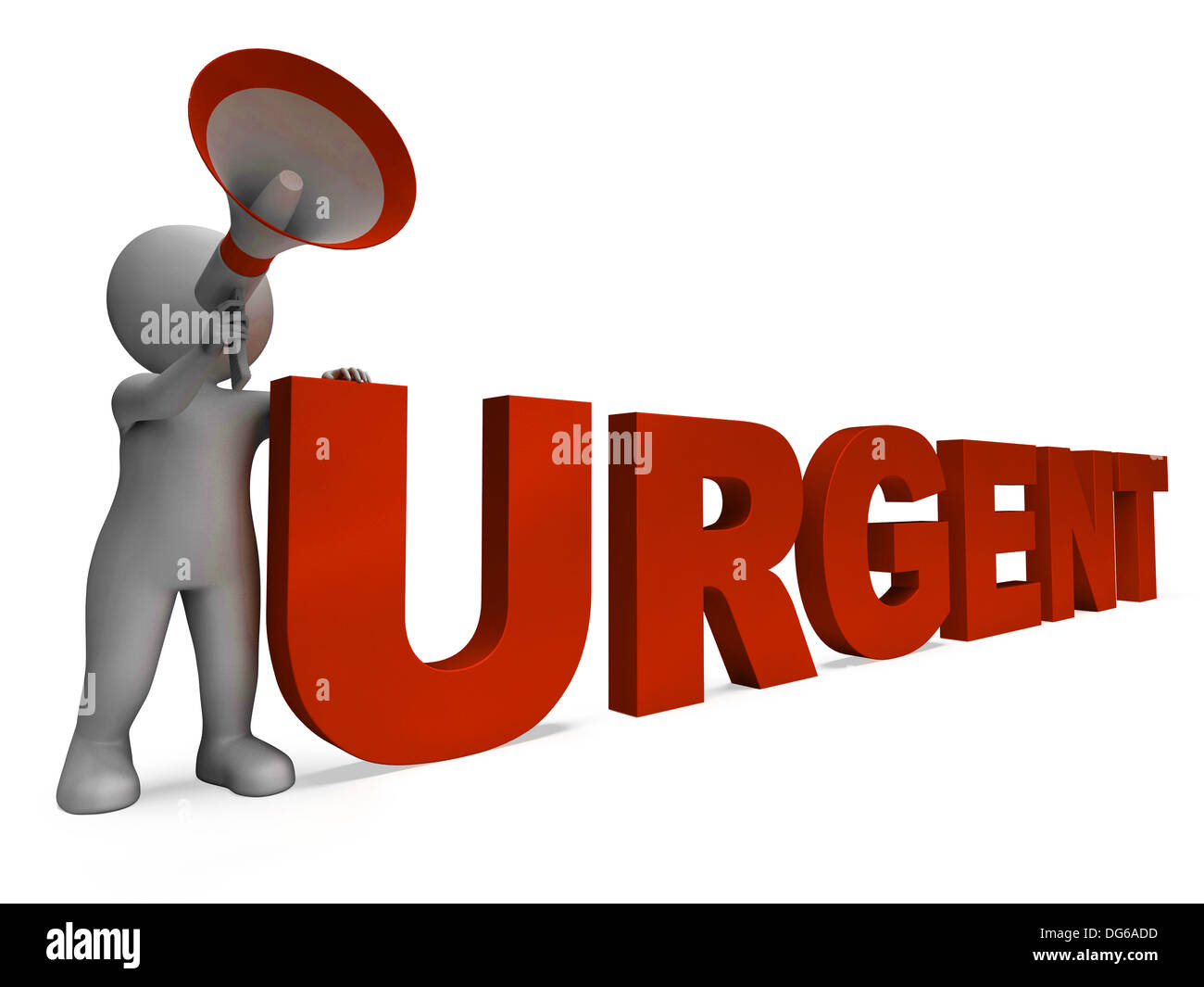 Urgent Character Showing Important Critical And Desperate Stock Photo ...