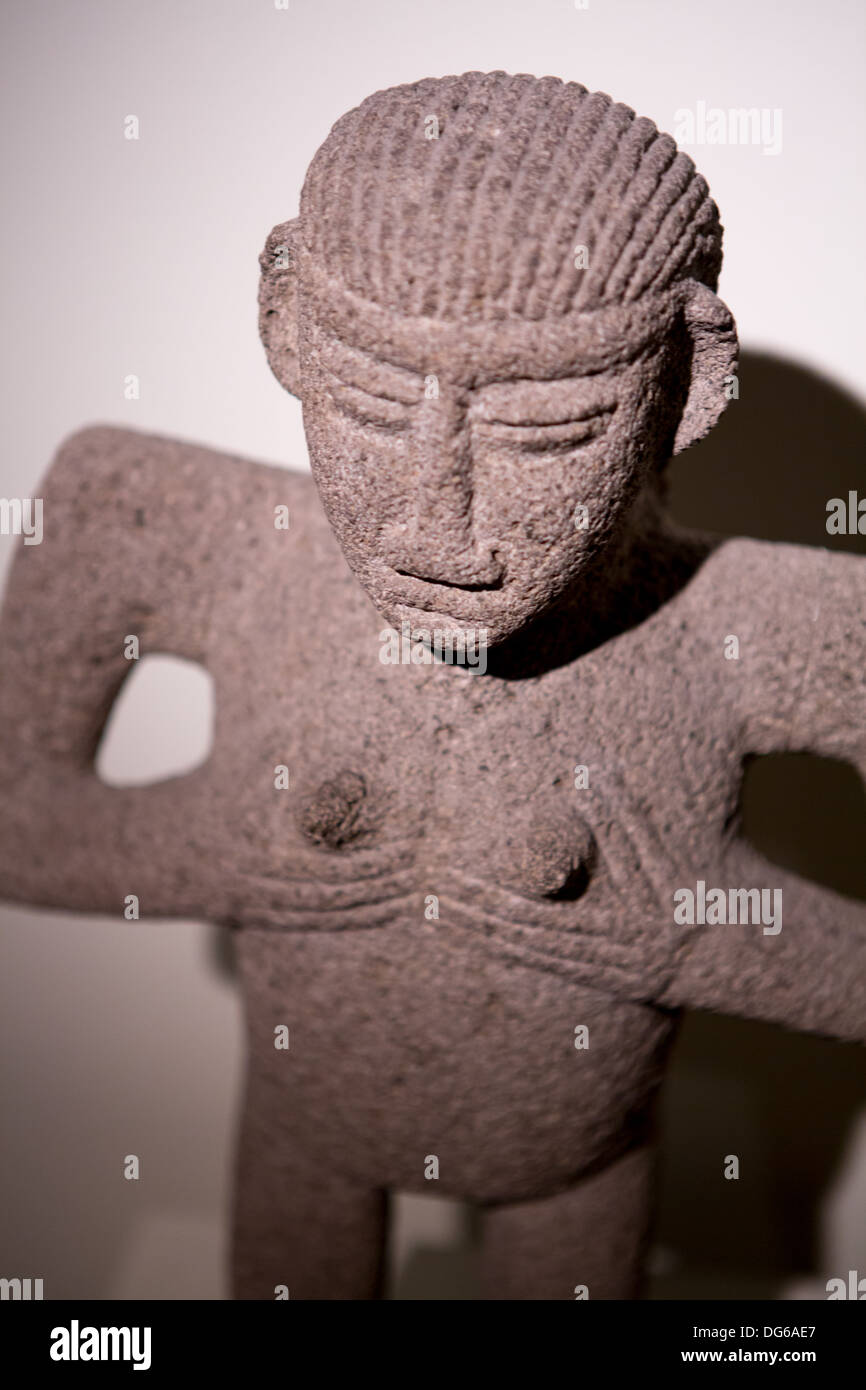 Detail of the head of a Mayan sculpture found in Costa Rica. Ancient ...