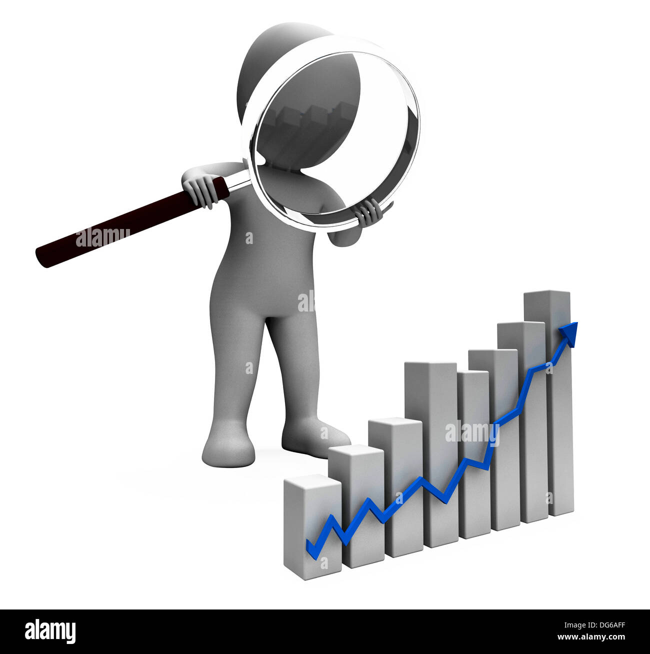 Increasing Graph Character Showing Profit Income Rising Stock Photo - Alamy