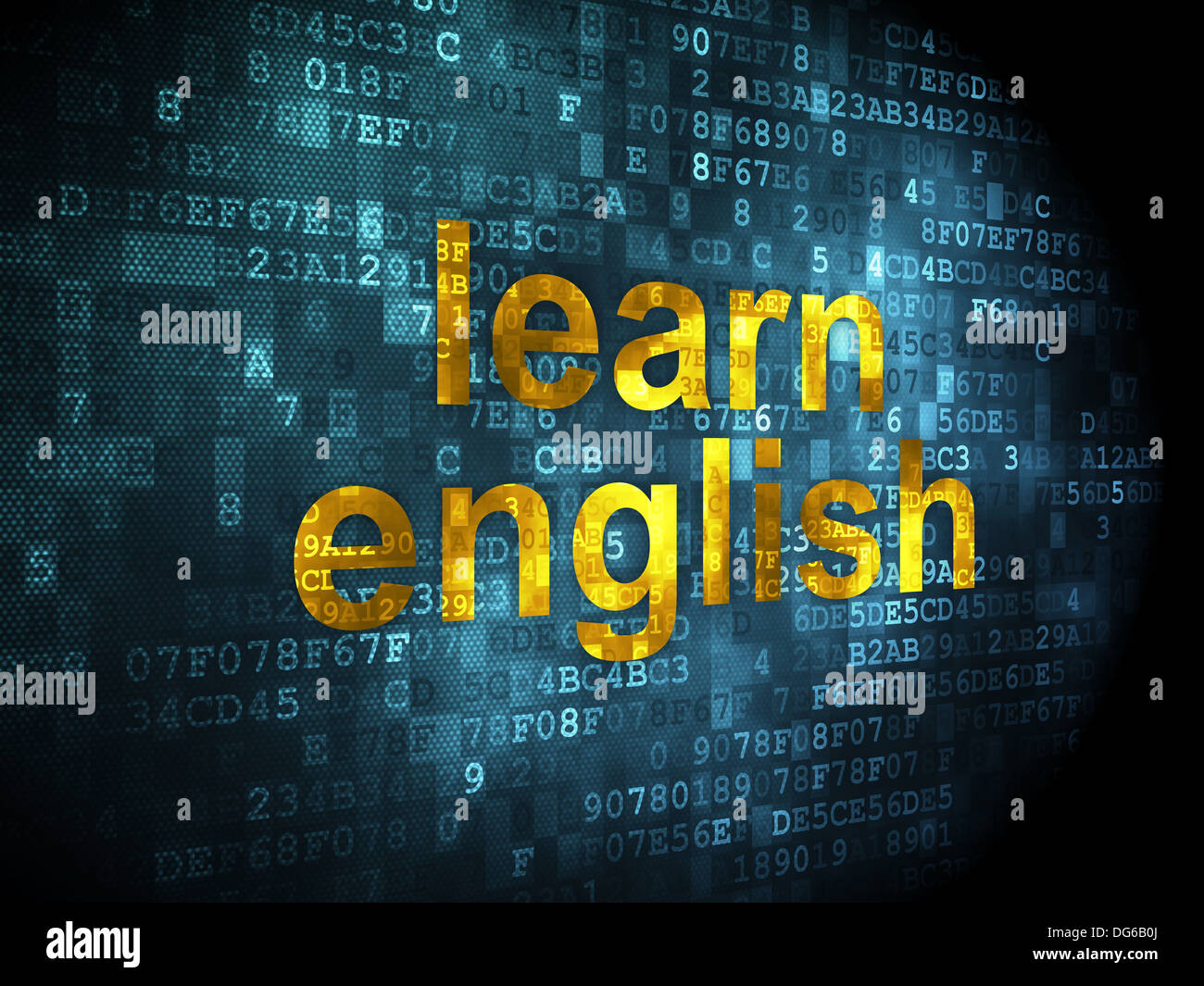 Education concept: Learn English on digital background Stock Photo - Alamy