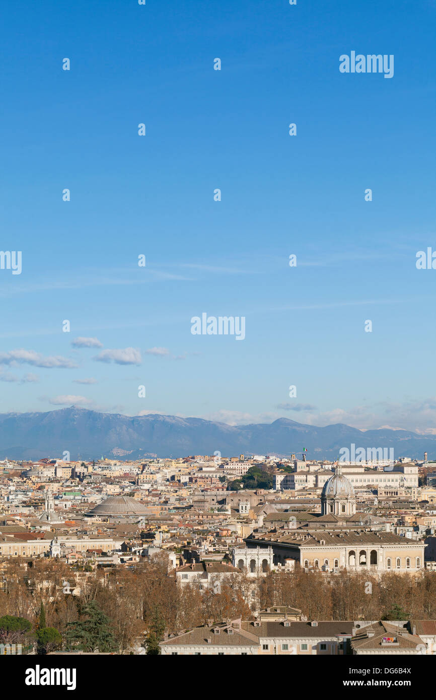 Panoramic view of Rome from Gianicolo, the Janiculum hill, Rome, Italy ...