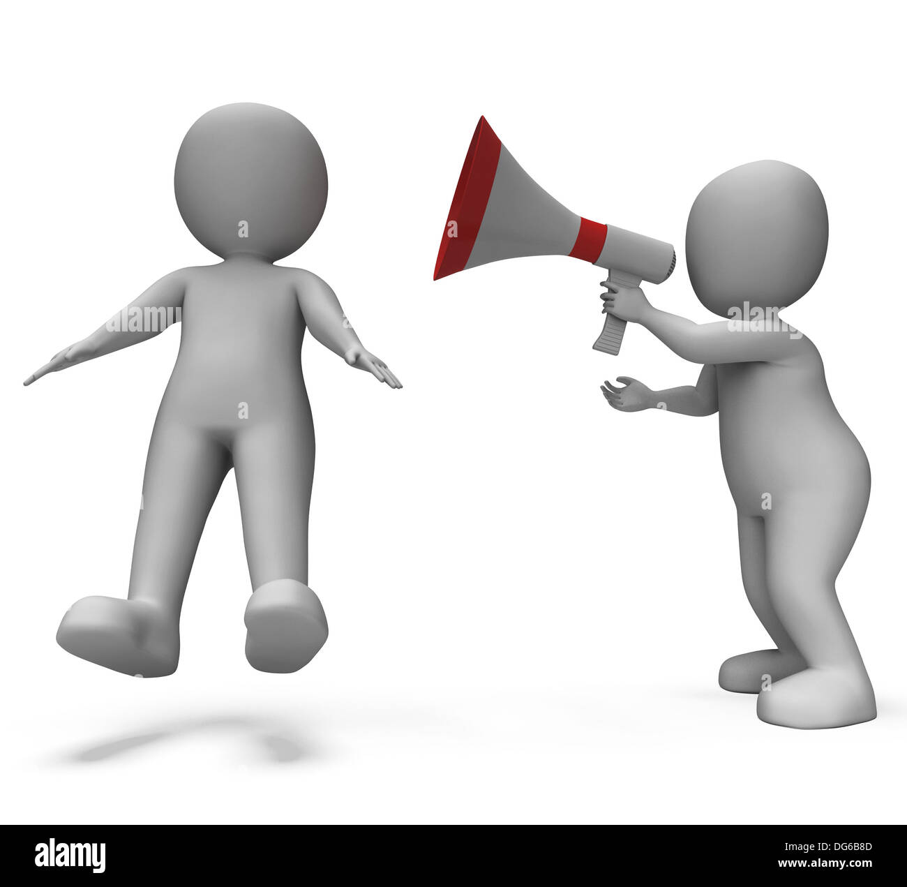 Megaphone Stunned Surprise Showing Startled Or Shocked Character Stock ...