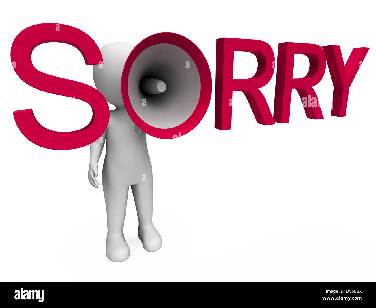 Sorry Hailer Showing Apology Apologize And Regret Stock Photo - Alamy