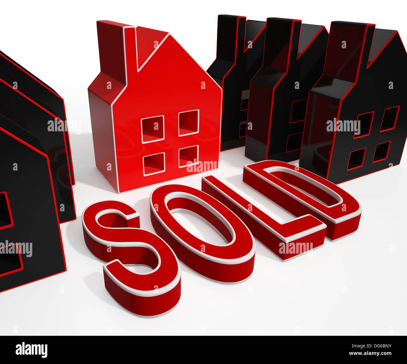 Sold House Displays Sale Of Real Estate Stock Photo - Alamy