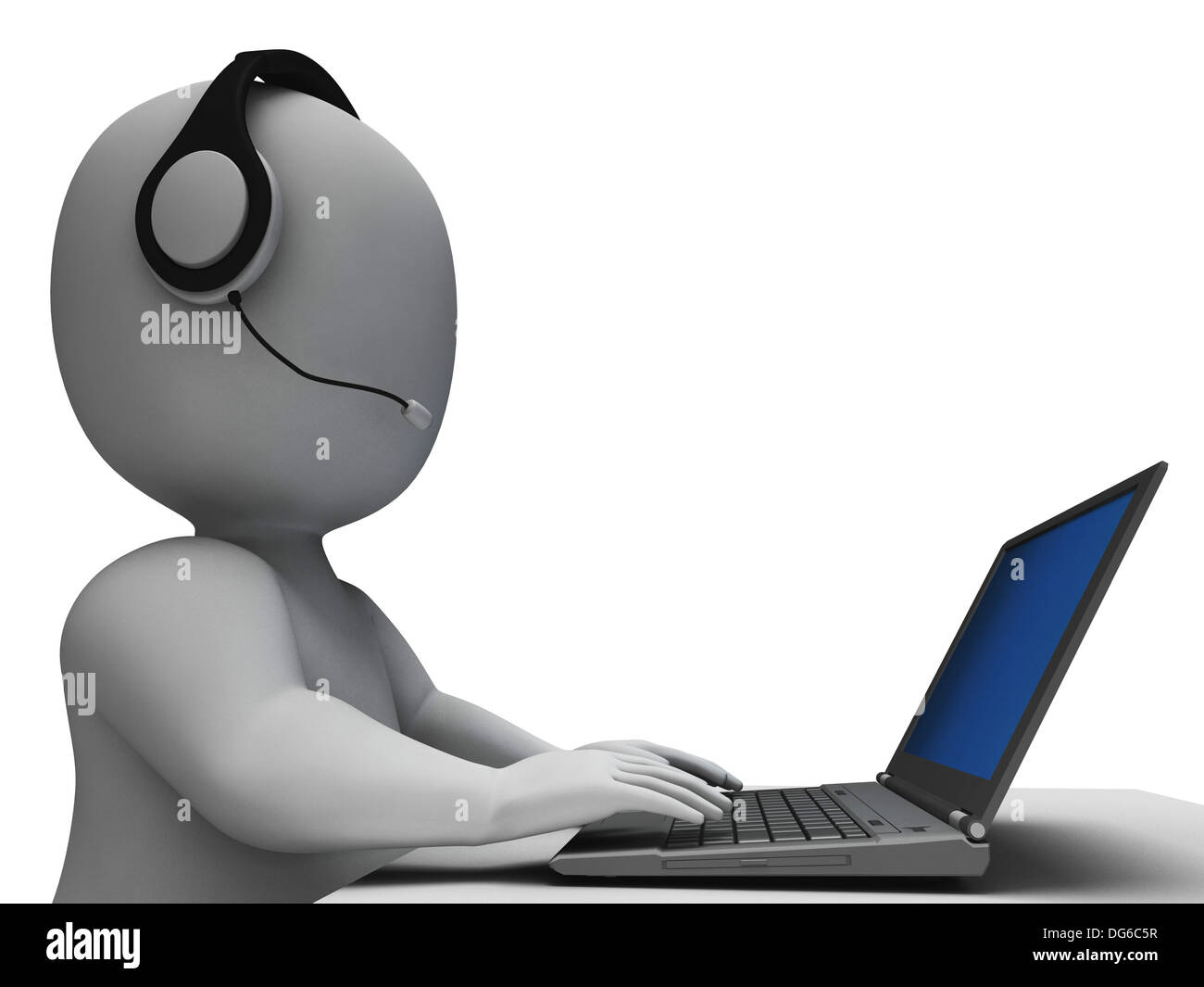 Helpdesk Hotline Operator Shows Call Center And Service Stock Photo - Alamy