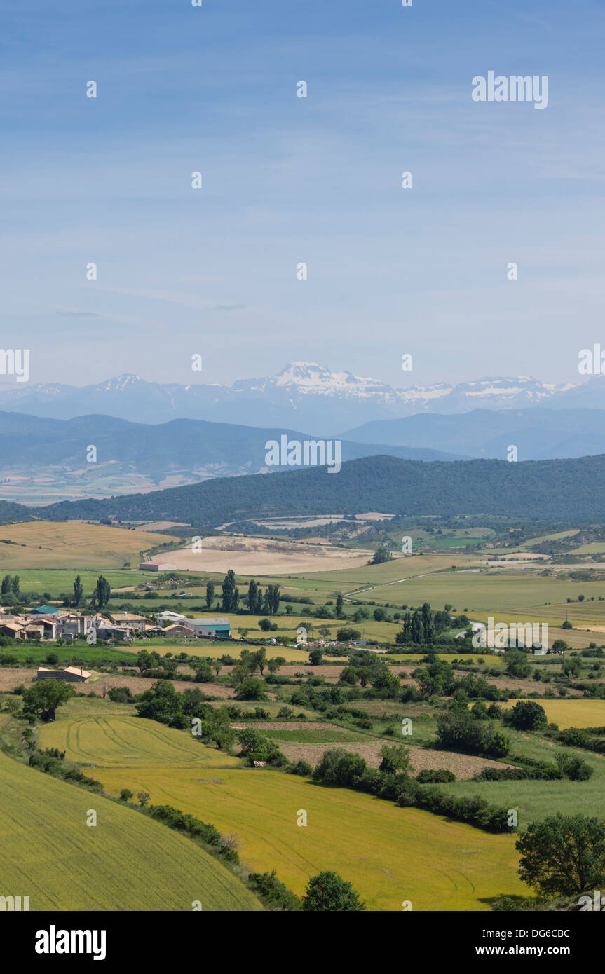 North-West Spain - landscape looking to the Pyrenees in the north, from ...