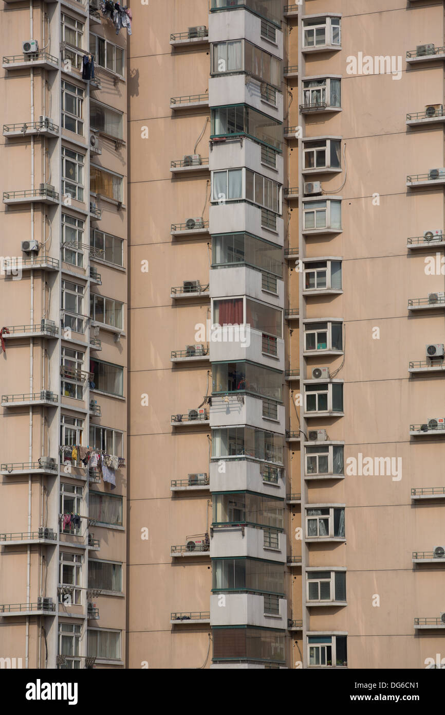 Urban view at modern building windows and details in Shanghai Stock ...