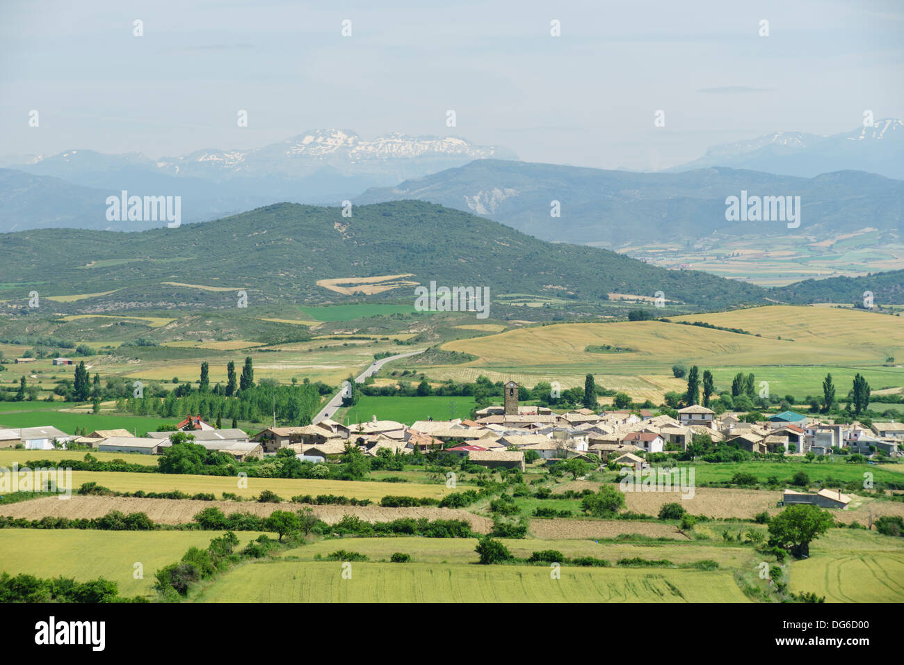 North-West Spain - landscape looking to the Pyrenees in the north, from ...