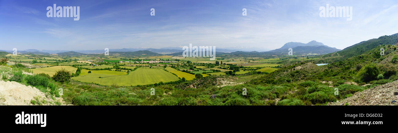 North-West Spain - landscape looking to the Pyrenees in the north, from ...