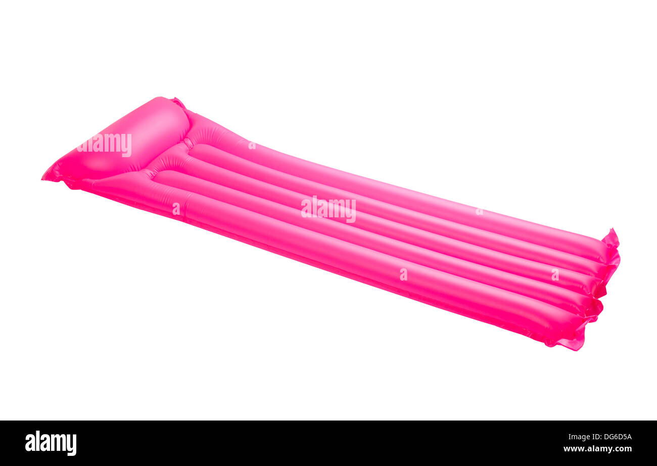 Pink floating pool raft isolated on white background Stock Photo - Alamy
