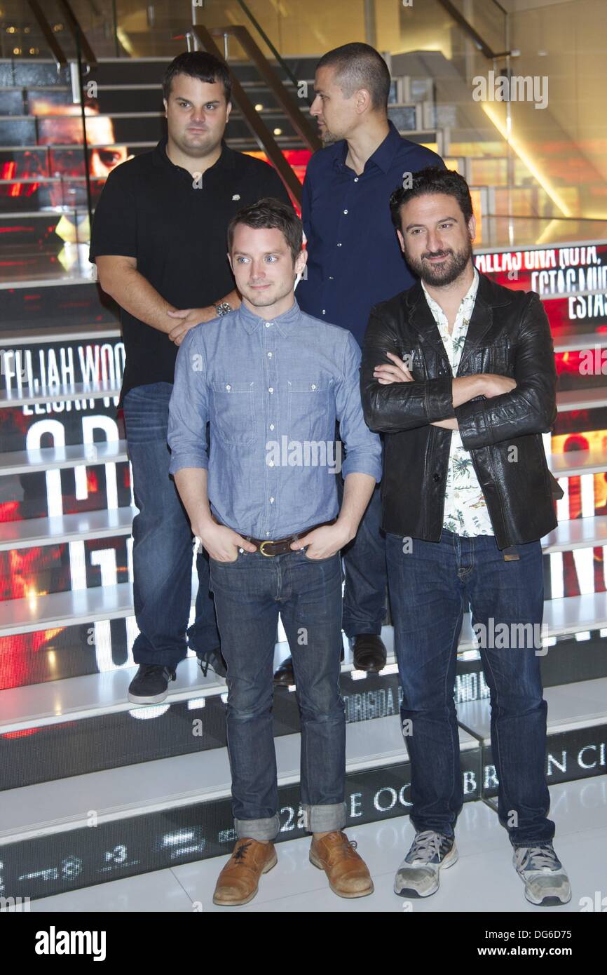 Madrid, Spain. 15th Oct, 2013. Elijah Wood, Director Eugenio Mira and ...