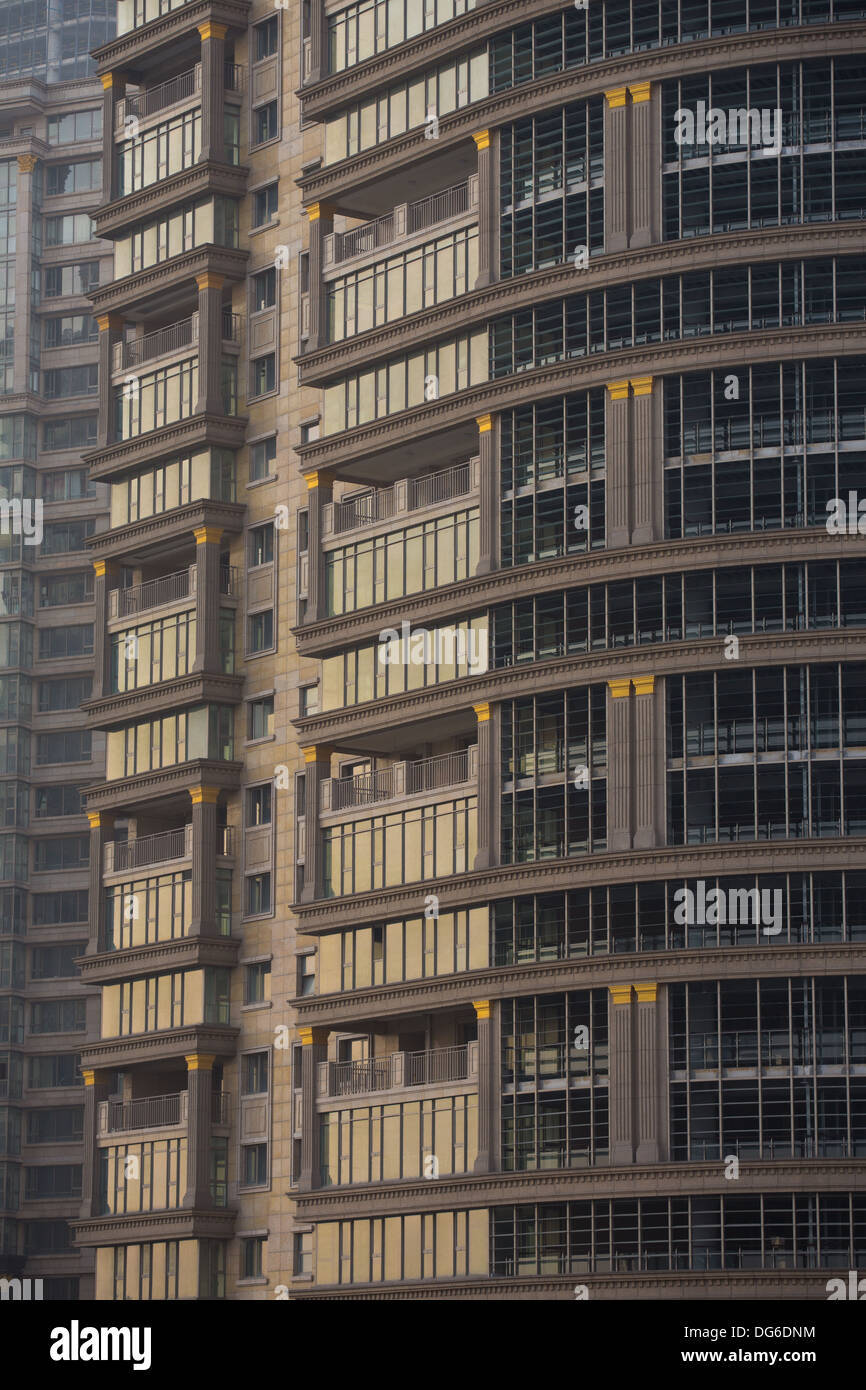 Urban view at modern building windows and details in Shanghai Stock ...