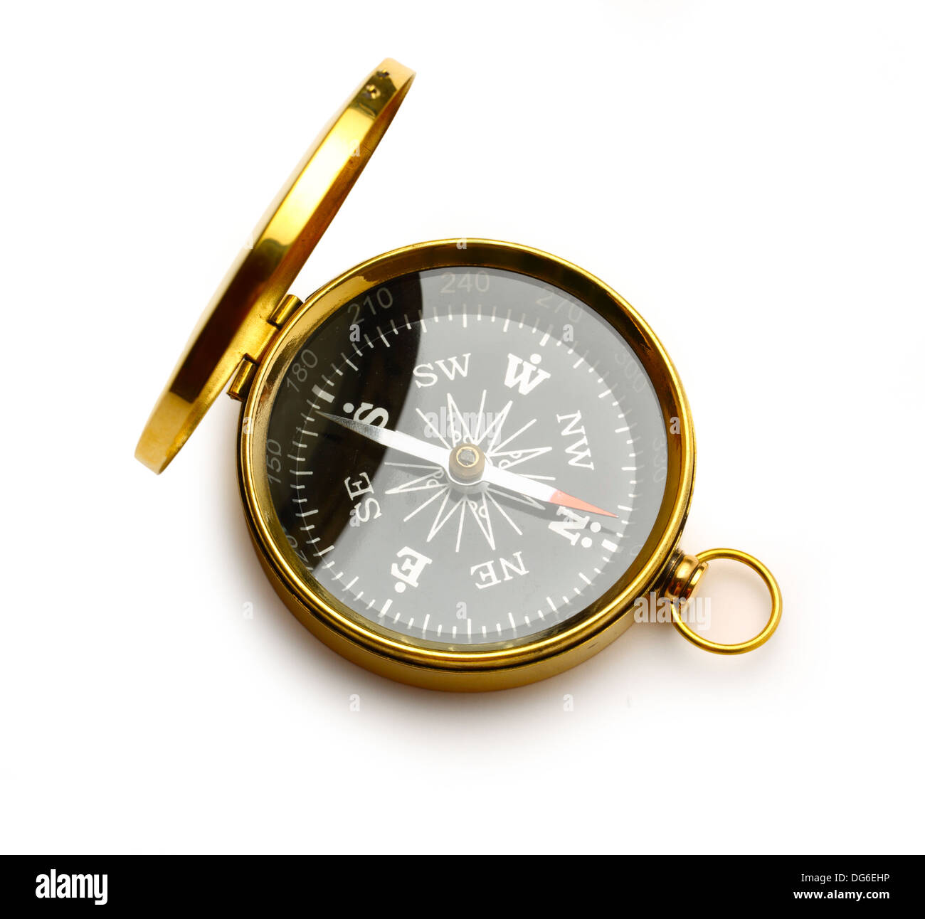 Golden vintage compass Stock Photo - Alamy