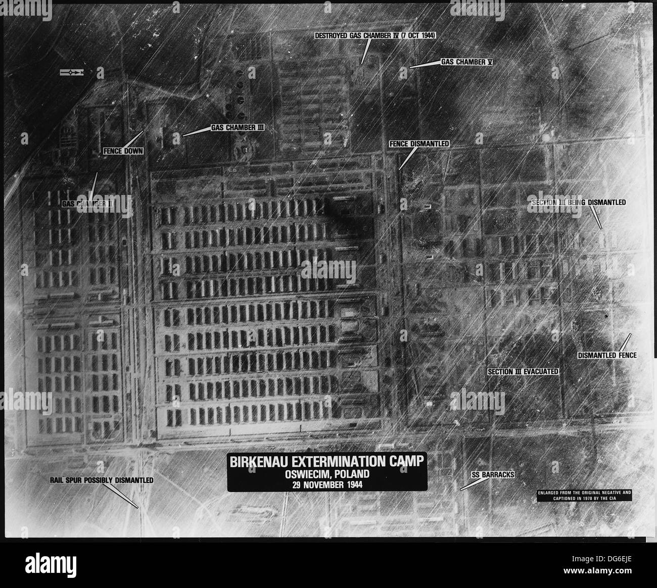 This image shows the Birkenau Extermination Camp, located in Oswiecim ...