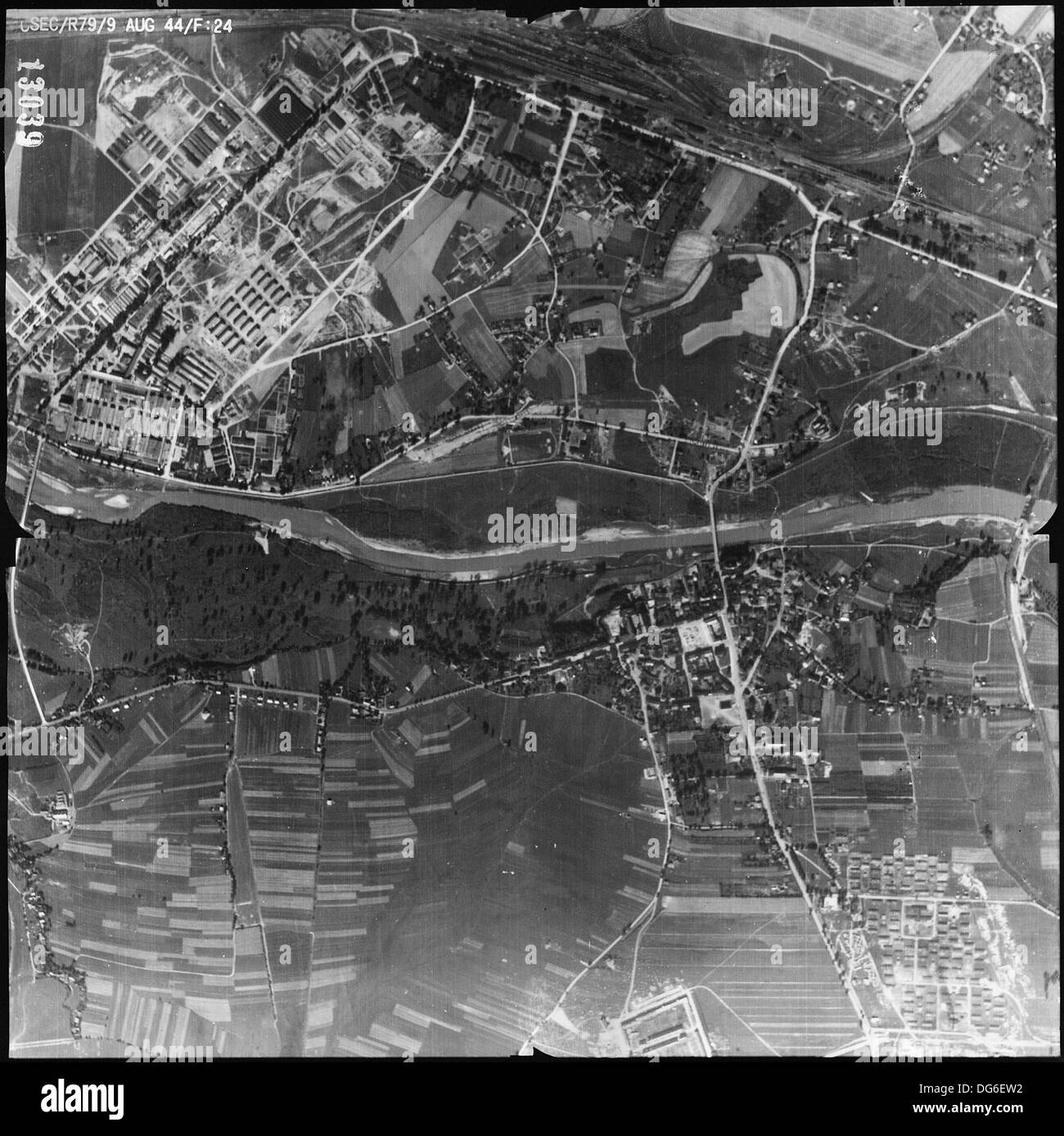 Auschwitz extermination camp located Black and White Stock Photos ...