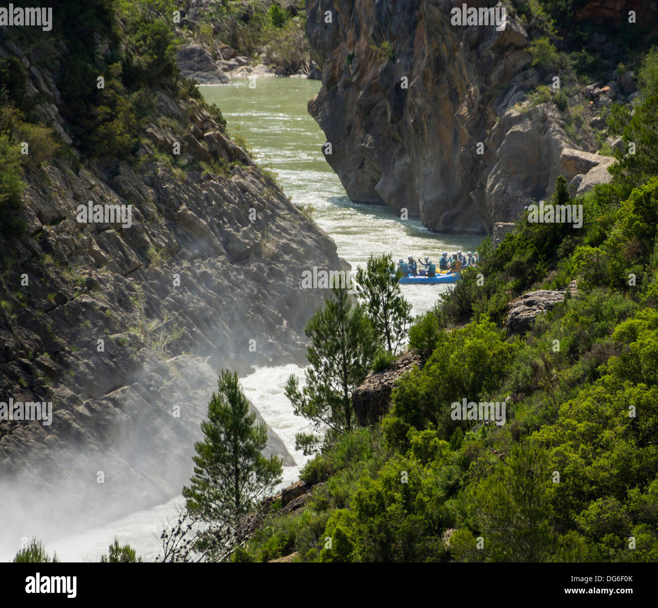 North-West Spain - Embalse de la Peña, dam north of Huesca. White water ...