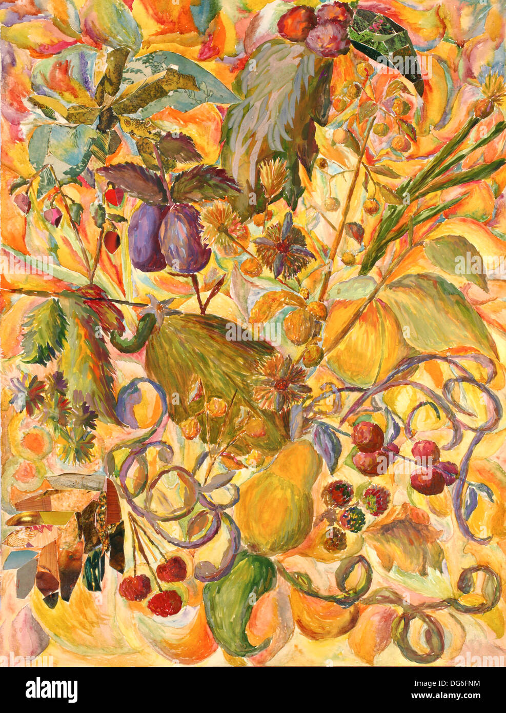 Fruit and colors bright collage Stock Photo - Alamy